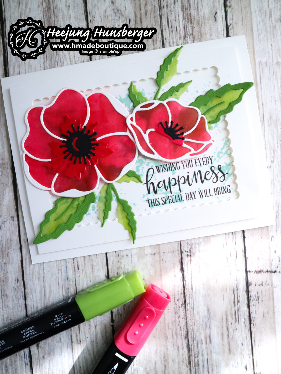 Poppy Moments Die Cut Cards - H MADE BOUTIQUE