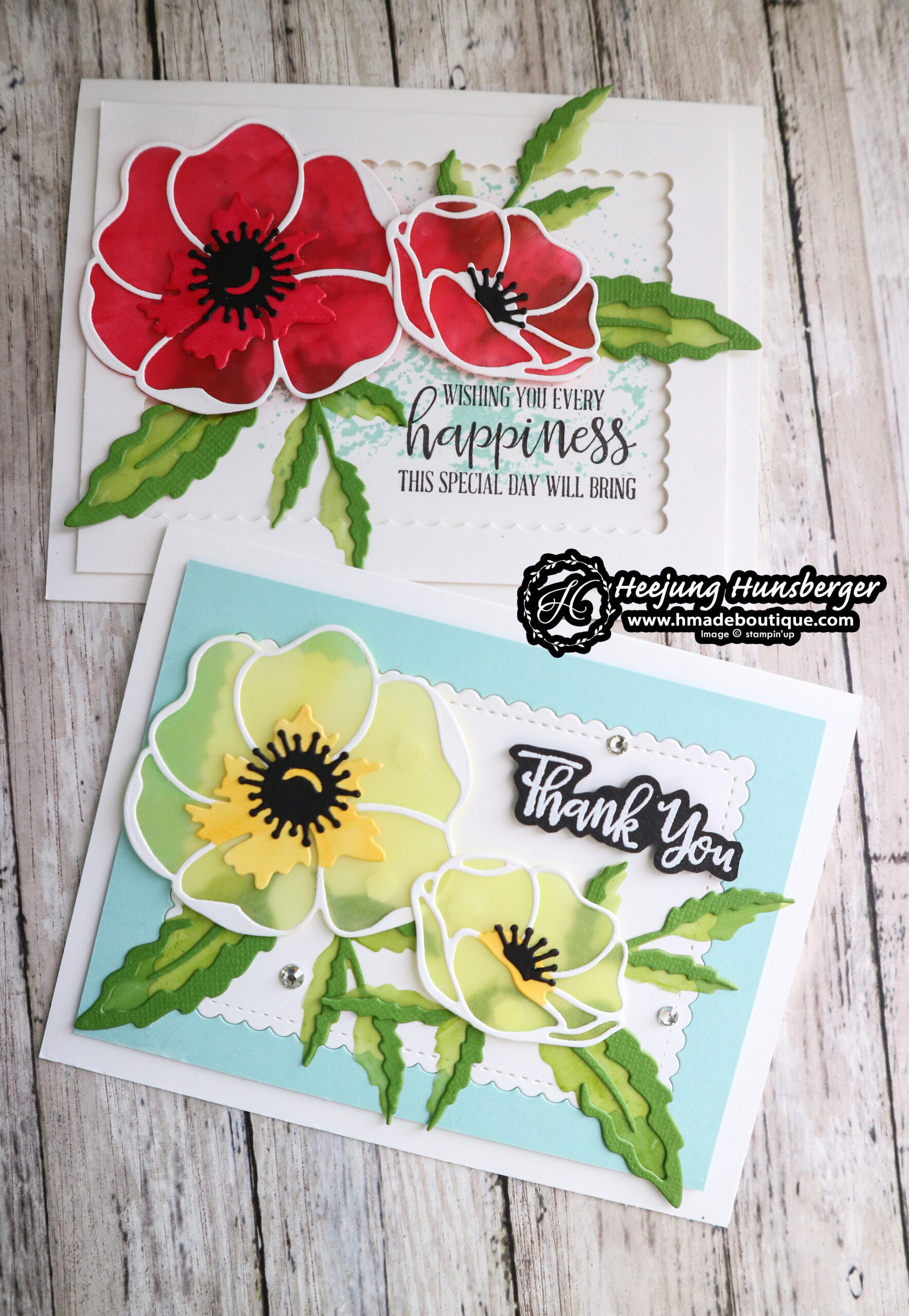 Poppy Moments Die Cut Cards - H MADE BOUTIQUE