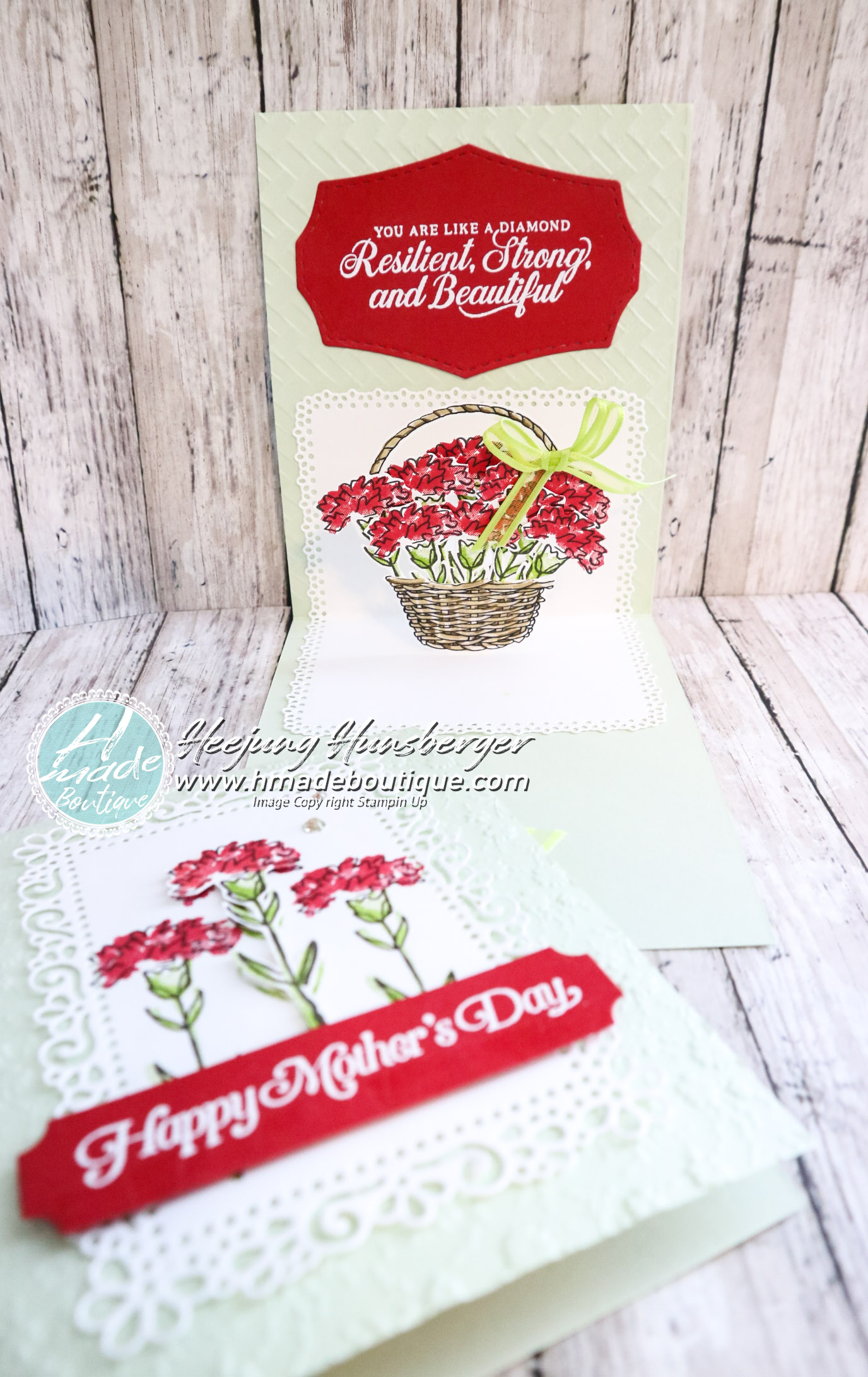 Mother’s Day Flower Basket Pop-up Card - H MADE BOUTIQUE