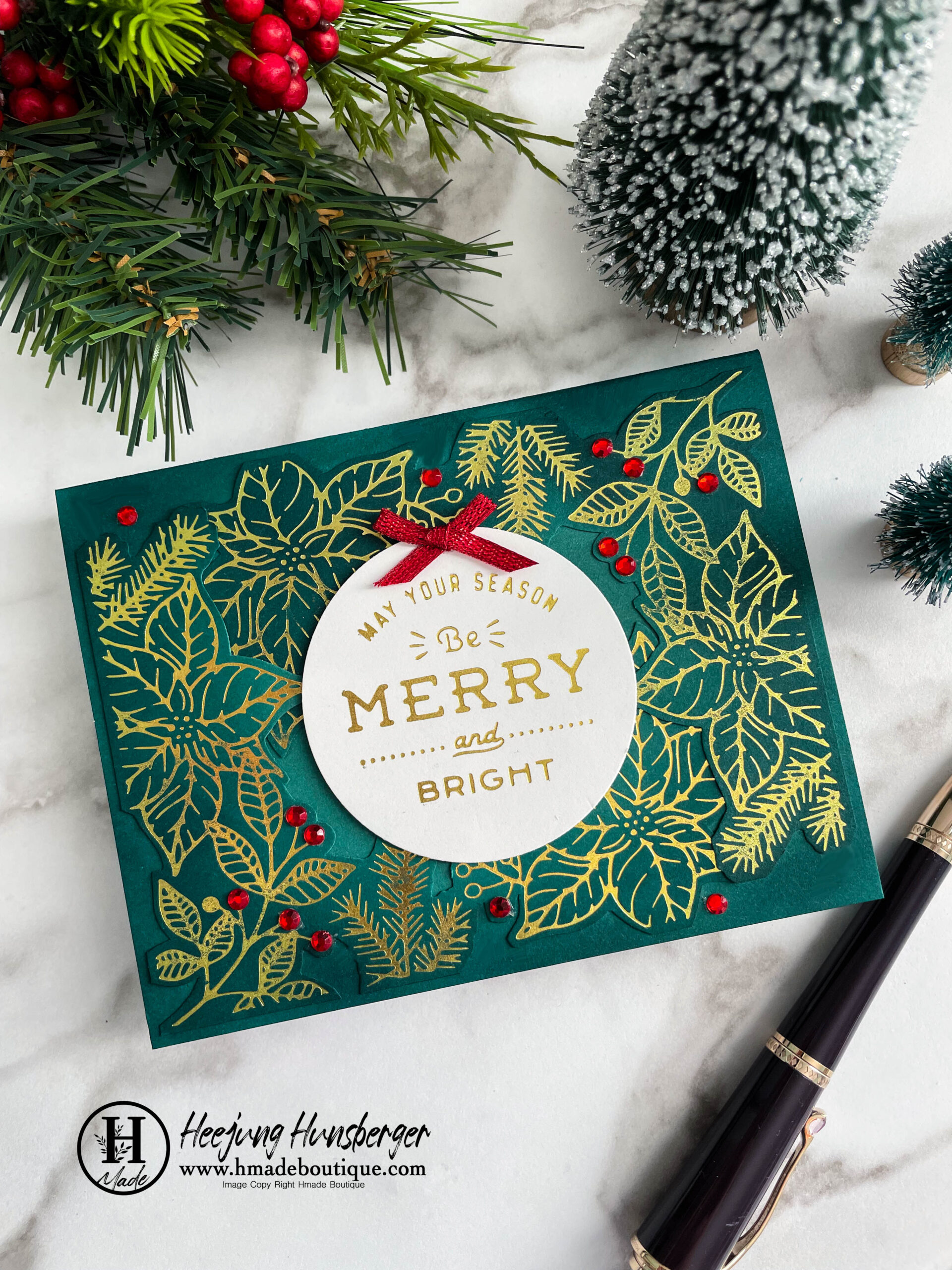 Three Simple Glimmer Hot Foil Christmas Card Designs - H MADE BOUTIQUE
