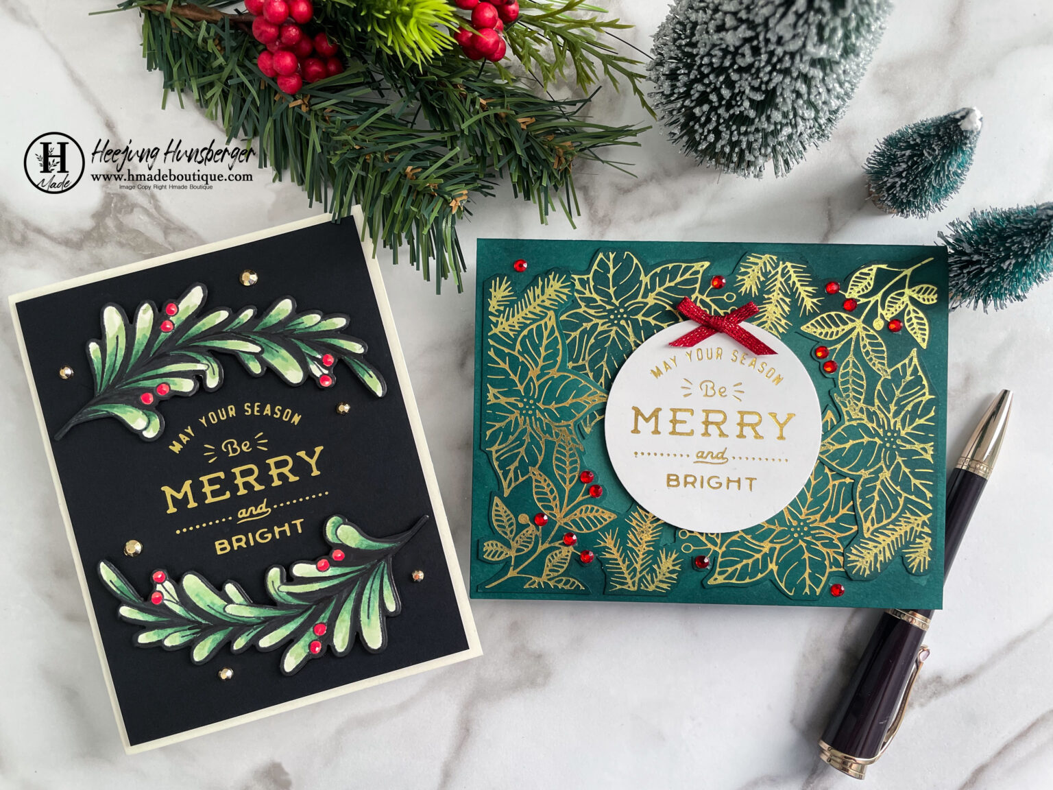 Three Simple Glimmer Hot Foil Christmas Card Designs - H MADE BOUTIQUE