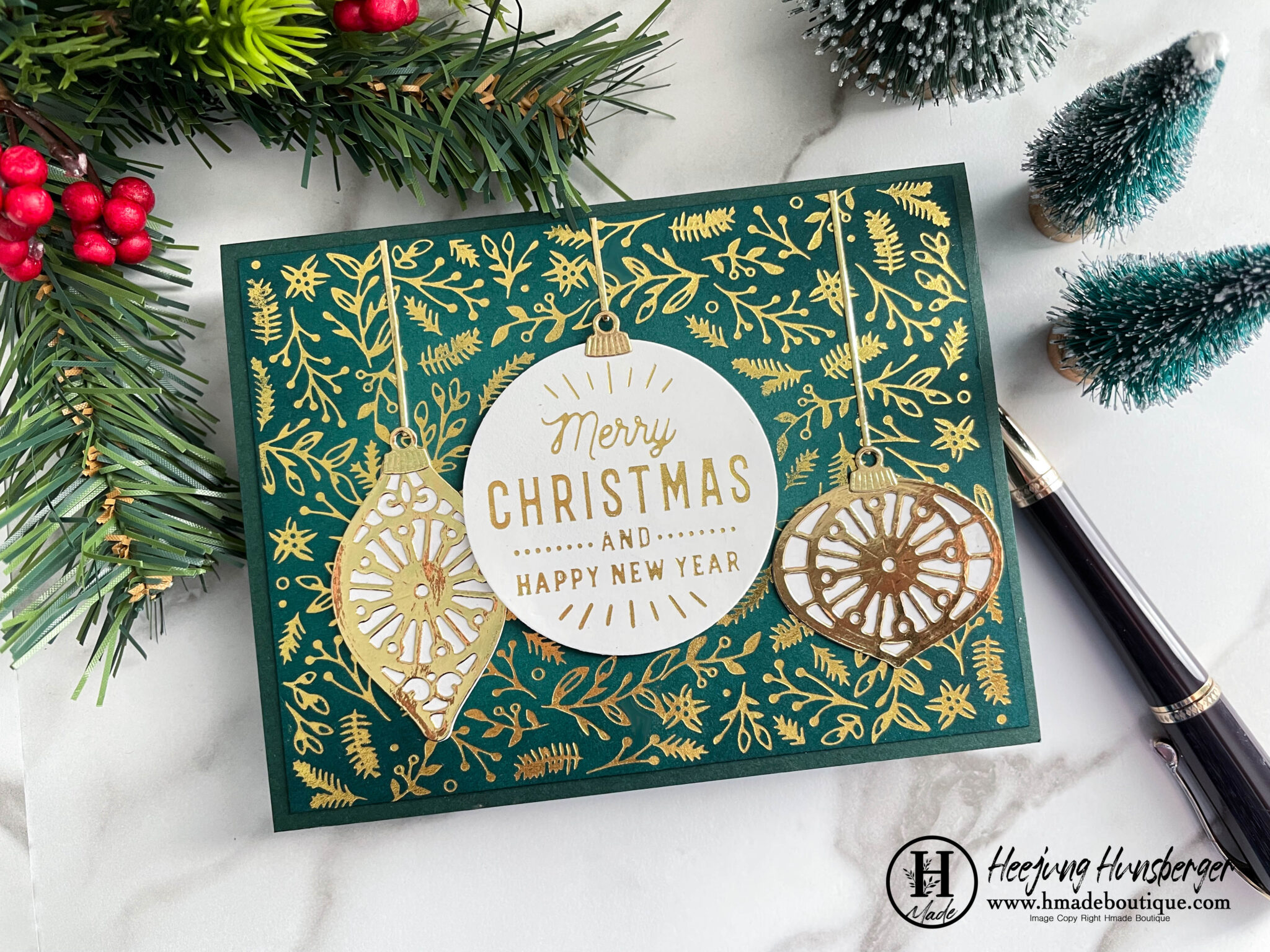 Three Simple Glimmer Hot Foil Christmas Card Designs - H MADE BOUTIQUE