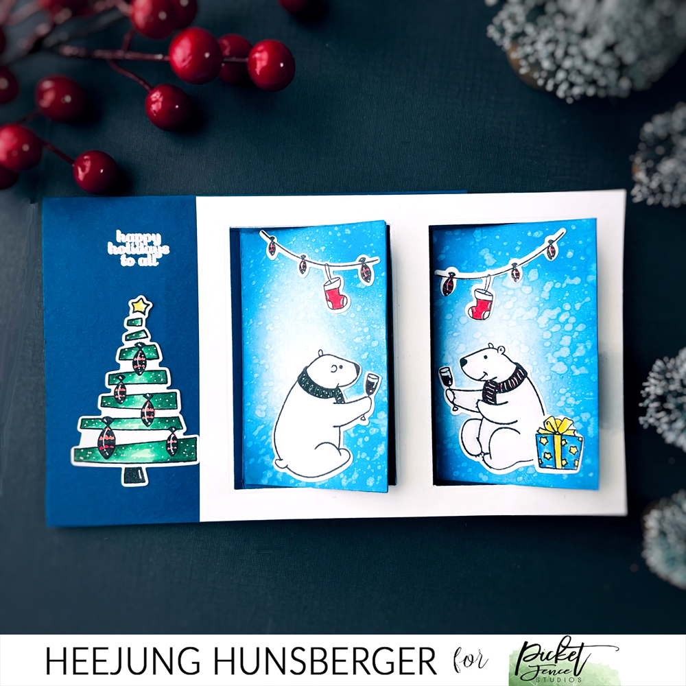 Double Flip Polar Bears Christmas Card - H MADE BOUTIQUE