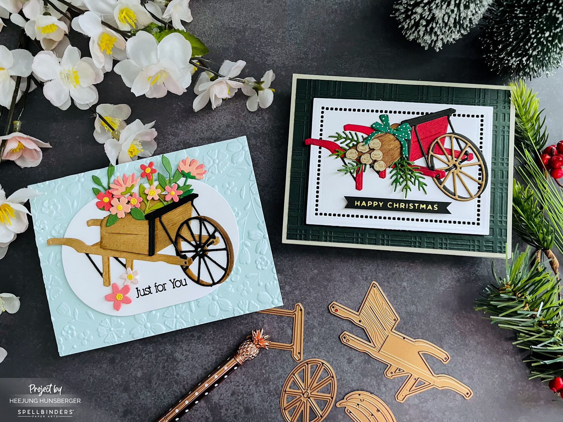 Spellbinders- Country Wheelbarrow Cards - H MADE BOUTIQUE