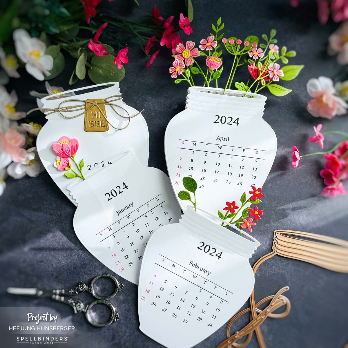 Spellbinders- DIY 2024 Desk Calendar - H MADE BOUTIQUE