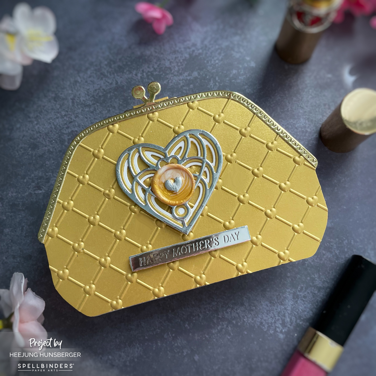 Spellbinders- Gorgeous You Makeup Bag shaped Card Holders - H MADE BOUTIQUE