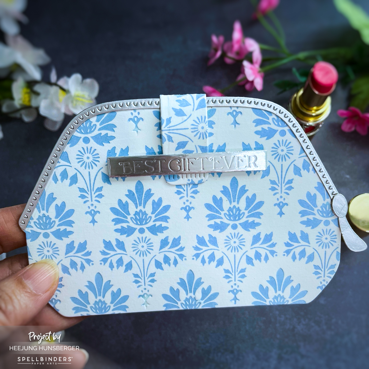 Spellbinders- Gorgeous You Makeup Bag shaped Card Holders - H MADE BOUTIQUE